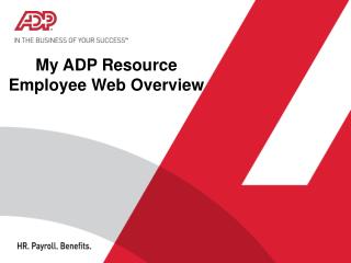 PPT - My ADP Resource Employee Web Overview PowerPoint Presentation ...