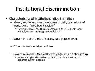 PPT - Institutional discrimination PowerPoint Presentation, free ...