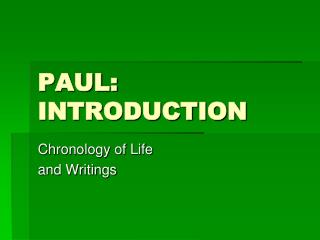PPT - PAUL: INTRODUCTION PowerPoint Presentation, free download - ID ...