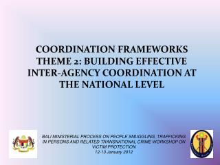 PPT - COORDINATION FRAMEWORKS THEME 2: BUILDING EFFECTIVE INTER-AGENCY ...