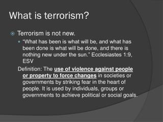 PPT - What is terrorism? PowerPoint Presentation, free download - ID ...