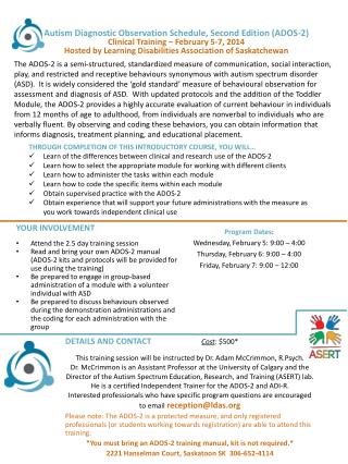 PPT - Autism Diagnostic Observation Schedule, Second Edition (ADOS-2 ...