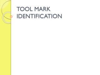PPT - TOOL MARK IDENTIFICATION PowerPoint Presentation, free download ...