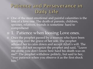 PPT - Patience and Perseverance in Daily Life PowerPoint Presentation ...