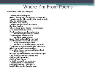 PPT - Where I’m From Poems PowerPoint Presentation, free download - ID ...