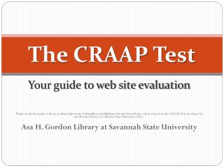 PPT - The CRAAP Test PowerPoint Presentation, free download - ID:1565241