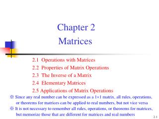 PPT - Chapter 2 Matrices PowerPoint Presentation, free download - ID ...