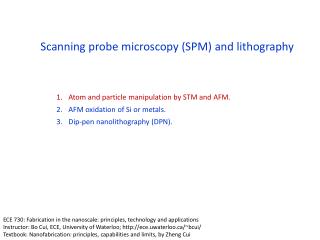 PPT - Scanning probe microscopy (SPM) and lithography PowerPoint ...