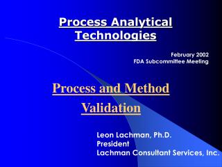 PPT - Process Analytical Technologies PowerPoint Presentation, free ...