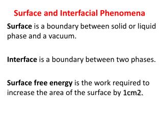 PPT - Surface and Interfacial Phenomena PowerPoint Presentation, free ...