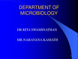 PPT - DEPARTMENT OF MICROBIOLOGY PowerPoint Presentation, free download ...