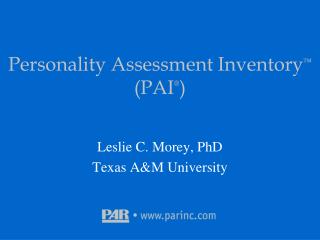 PPT - Personality Assessment Inventory ™ (PAI ® ) PowerPoint ...
