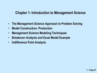 PPT - Chapter 1- Introduction to Management Science PowerPoint ...