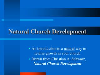 PPT - Natural Church Development PowerPoint Presentation, free download ...