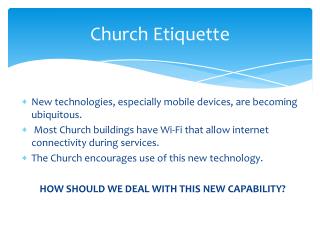 PPT - Church Etiquette PowerPoint Presentation, free download - ID:1690144