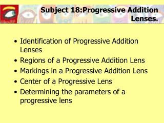 PPT - Subject 18: Progressive Addition Lenses. PowerPoint Presentation ...