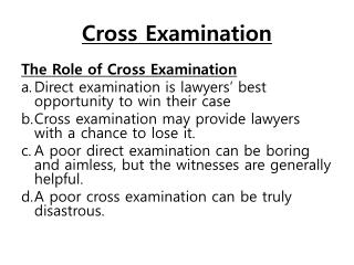 PPT - Cross Examination PowerPoint Presentation, free download - ID:1716622