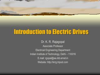 PPT - Introduction to Electric Drives PowerPoint Presentation, free ...