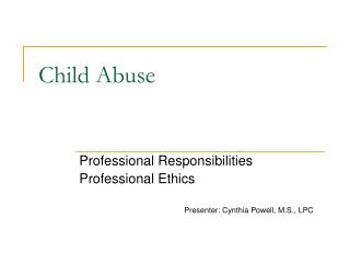 PPT - Child Abuse PowerPoint Presentation, free download - ID:172906