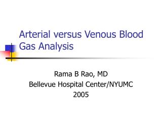 PPT - Arterial versus Venous Blood Gas Analysis PowerPoint Presentation ...