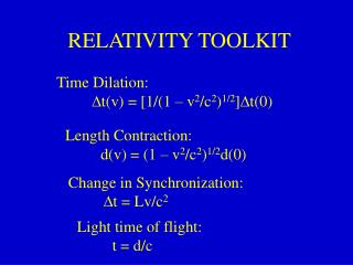 PPT - Simultaneity Time Dilation Length Contraction PowerPoint ...