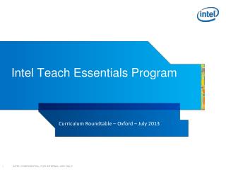 PPT - Intel Teach Essentials Program PowerPoint Presentation, free ...