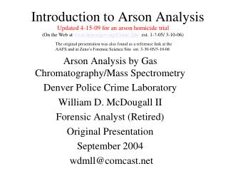 PPT - Introduction to Arson Analysis PowerPoint Presentation, free ...