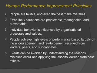 PPT - Human Performance Improvement Principles PowerPoint Presentation ...