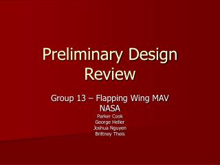 PPT - Preliminary Design Review PowerPoint Presentation, free download ...