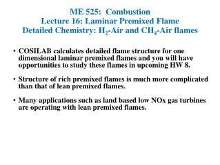 PPT - ME 525: Combustion Lecture 16: Laminar Premixed Flame PowerPoint ...