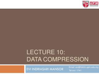 PPT - Lecture 10: data compression PowerPoint Presentation, free ...