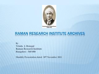 Raman research institute rri PowerPoint (PPT) Presentations, Raman ...