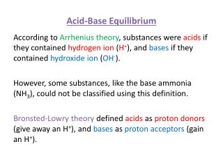 PPT - Acid-Base Equilibrium PowerPoint Presentation, free download - ID ...