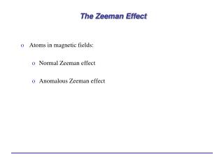 PPT - The Zeeman Effect PowerPoint Presentation, free download - ID:1918739