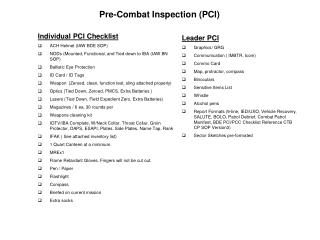 PPT - Pre-Combat Inspection (PCI) PowerPoint Presentation, free ...