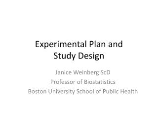 PPT - Experimental Plan and Study Design PowerPoint Presentation, free ...