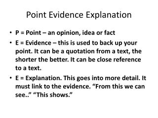 PPT - Point Evidence Explanation PowerPoint Presentation, free download ...