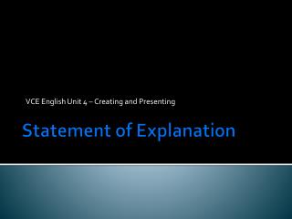 PPT - Statement of Explanation PowerPoint Presentation, free download ...