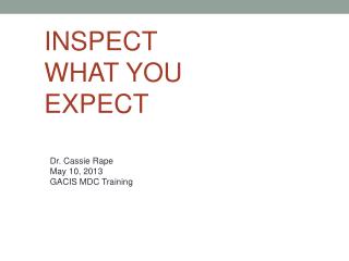 PPT - INSPECT WHAT YOU EXPECT PowerPoint Presentation, free download ...