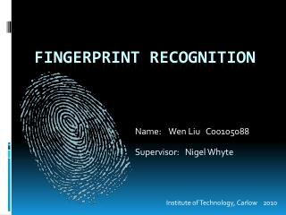 PPT - Fingerprint recognition PowerPoint Presentation, free download ...