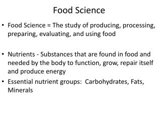 PPT - Food Science PowerPoint Presentation, free download - ID:2025109