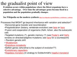 PPT - the gradualist point of view PowerPoint Presentation, free ...