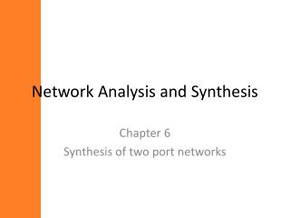 PPT - Network Analysis and Synthesis PowerPoint Presentation, free ...