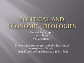 PPT - Political and Economic Ideologies PowerPoint Presentation, free ...