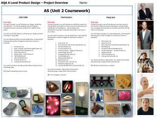 PPT - AQA A Level Product Design – Project Overview Name: PowerPoint ...