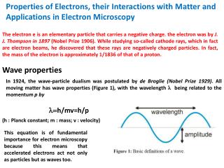 PPT - Properties of Electrons, their Interactions with Matter and ...