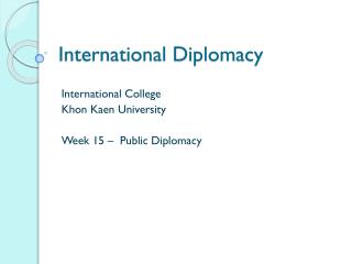 PPT - International Diplomacy PowerPoint Presentation, free download ...
