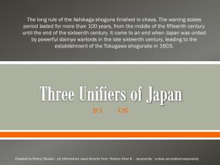 PPT - Three Unifiers of Japan PowerPoint Presentation, free download ...