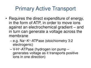 PPT - Primary Active Transport PowerPoint Presentation, free download ...