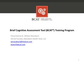 PPT - Brief Cognitive Assessment Tool ( BCAT®) Training Program ...